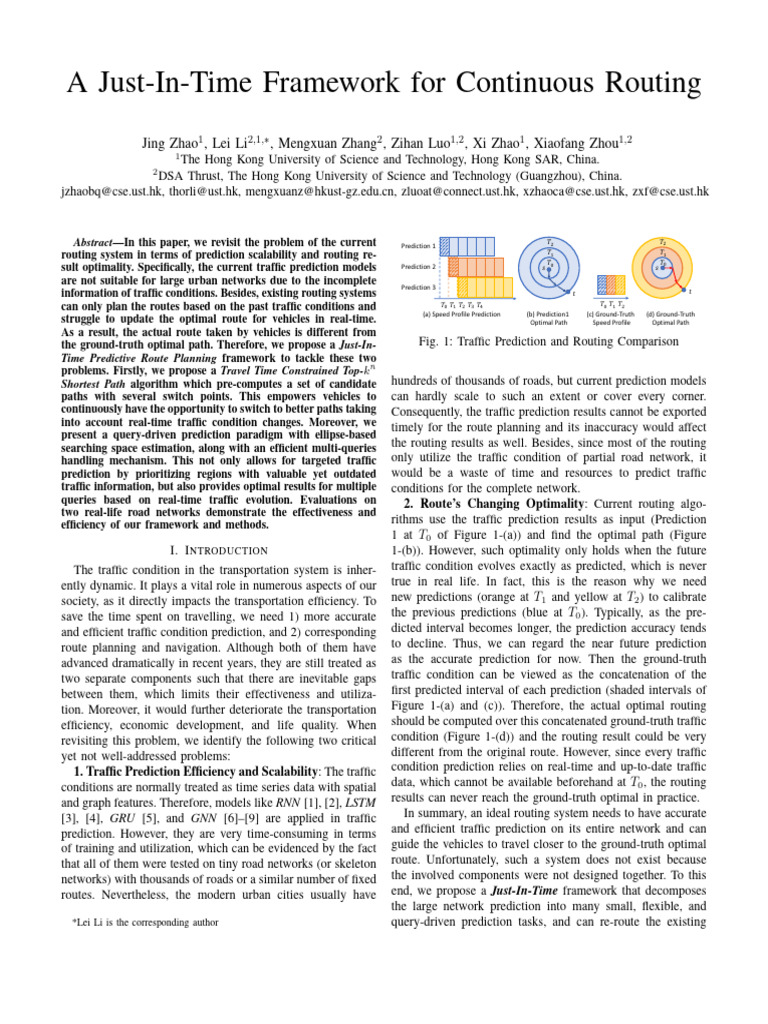 ICDE 2024 A Just-In-Time Framework For Continuous Routing | PDF ...