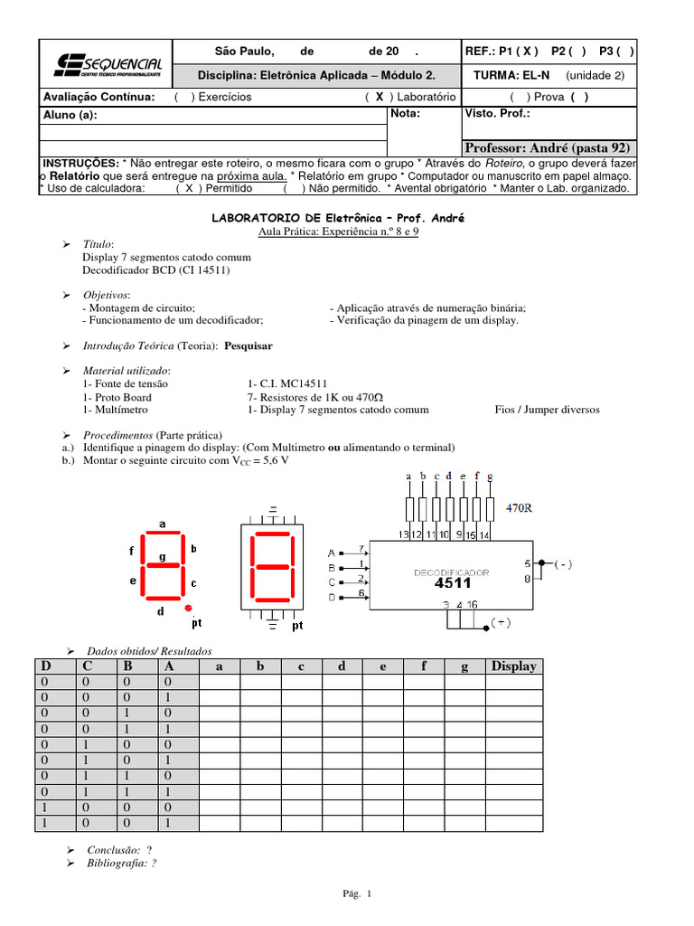 Display 7 Segmentos Catodo Comum | PDF