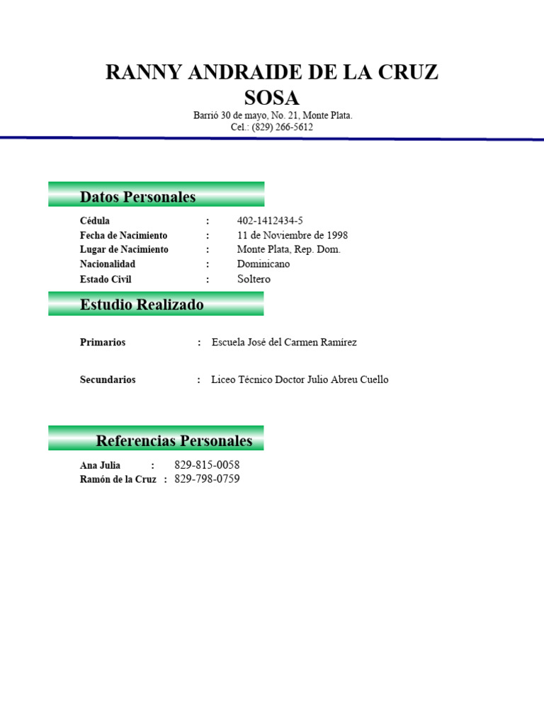 Ranny Andraide de La Cruz Sosa | PDF