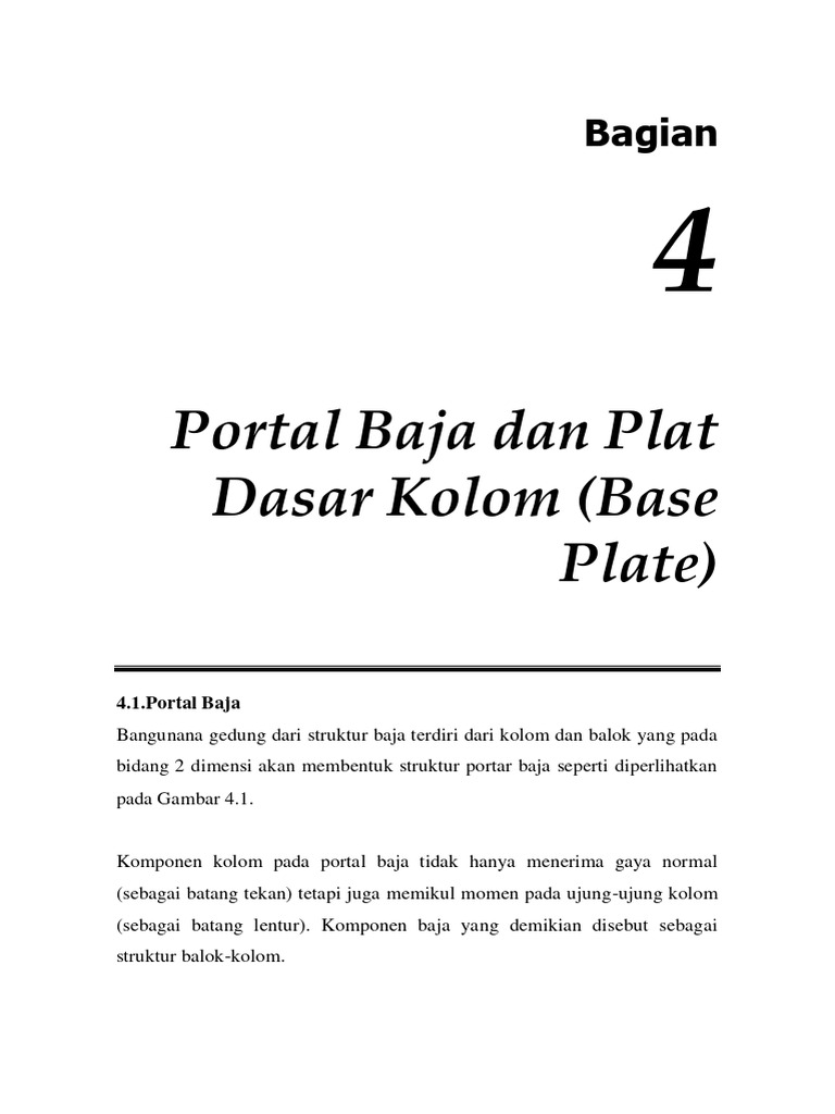 Struktur Portal Baja dan Base Plate | PDF