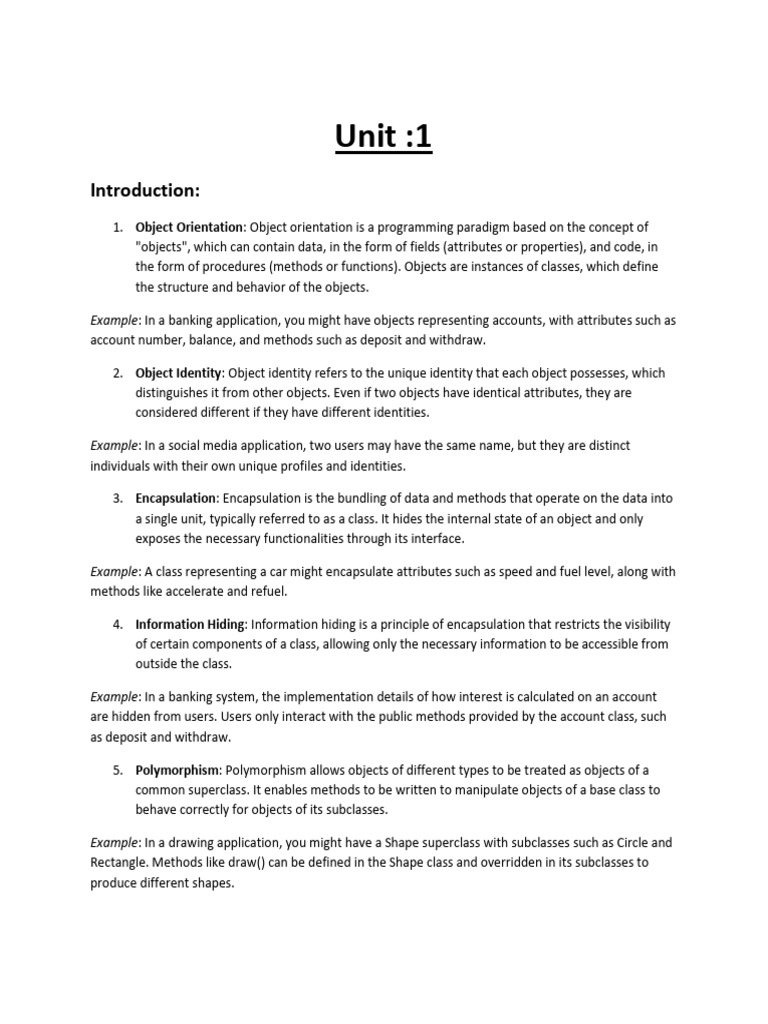 OPPs - Unit1, Unit2-Basis Structural Modeling | PDF | Class (Computer Programming) | Inheritance ...