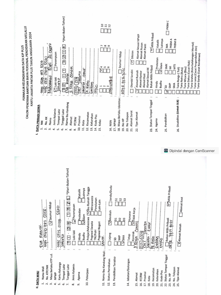 Kelengkapan Data Rafi Kelas 4c | PDF