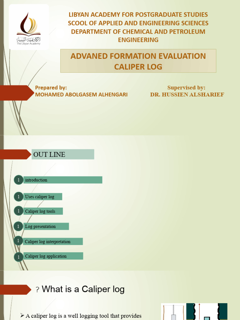 Caliper Log Presentation 1 | PDF