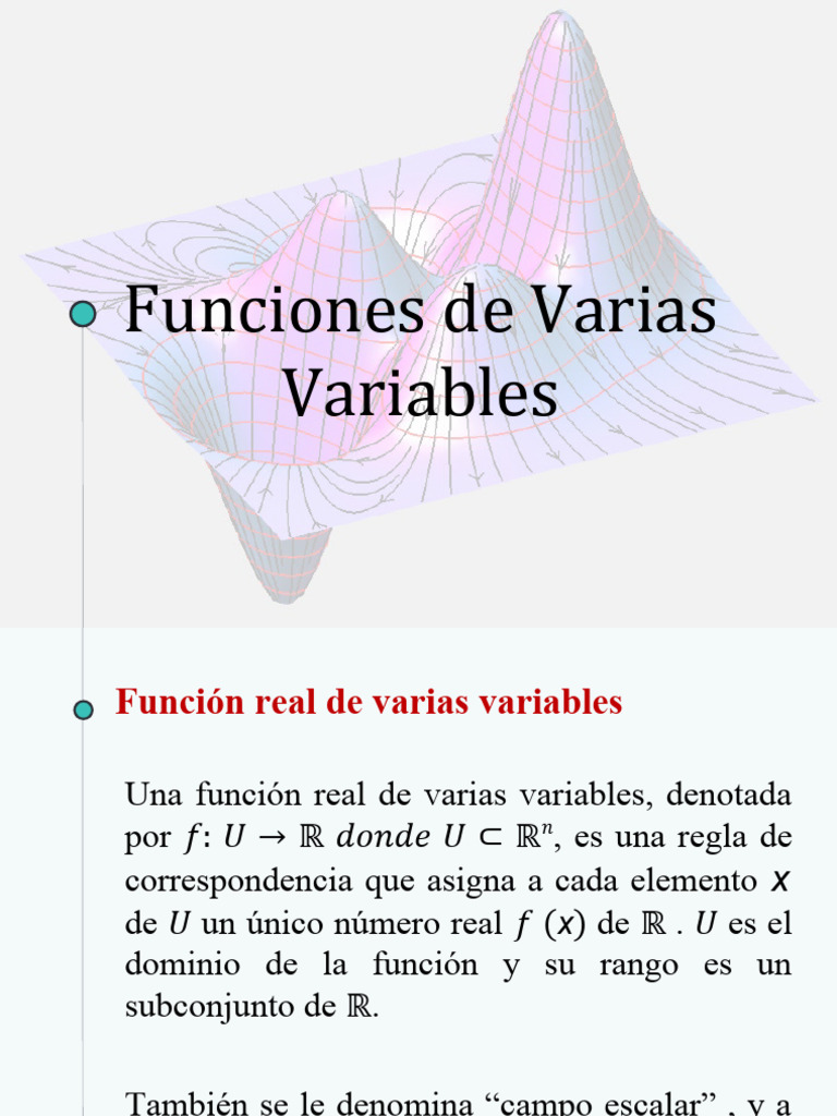 Funciones Reales de Varias Variales | Descargar gratis PDF | Función (Matemáticas) | Número Real