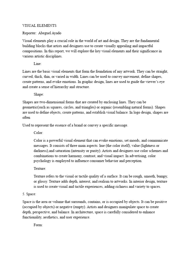 VISUAL-ELEMENTS of Poetry | PDF | Composition (Visual Arts) | Vision