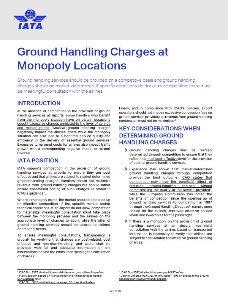 Ground Handling Charges | PDF | Monopoly | Airport