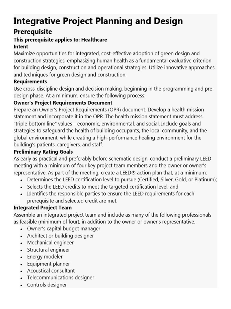 Integrative Project Planning and Design: Prerequisite | Download Free ...