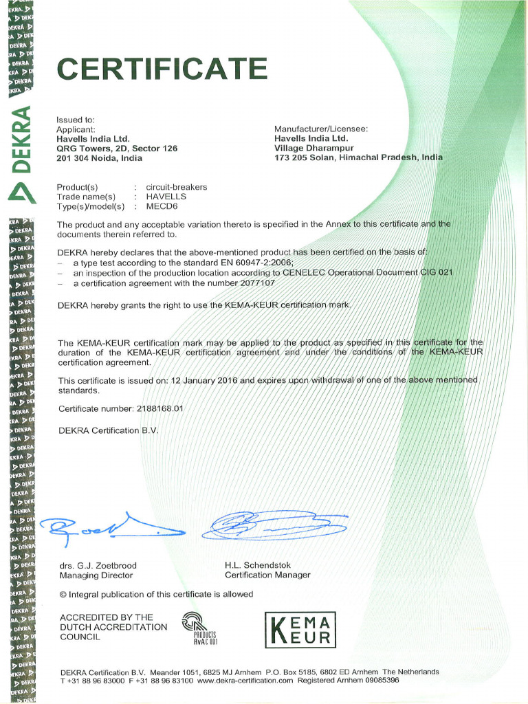 Havells 4 Pole MCB | PDF