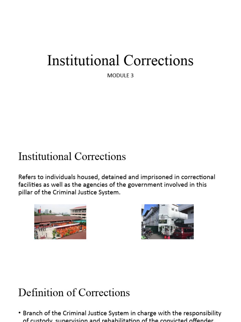 Module 3 CA - Institutional Correction Part 1 | PDF | Prison | Sentence ...
