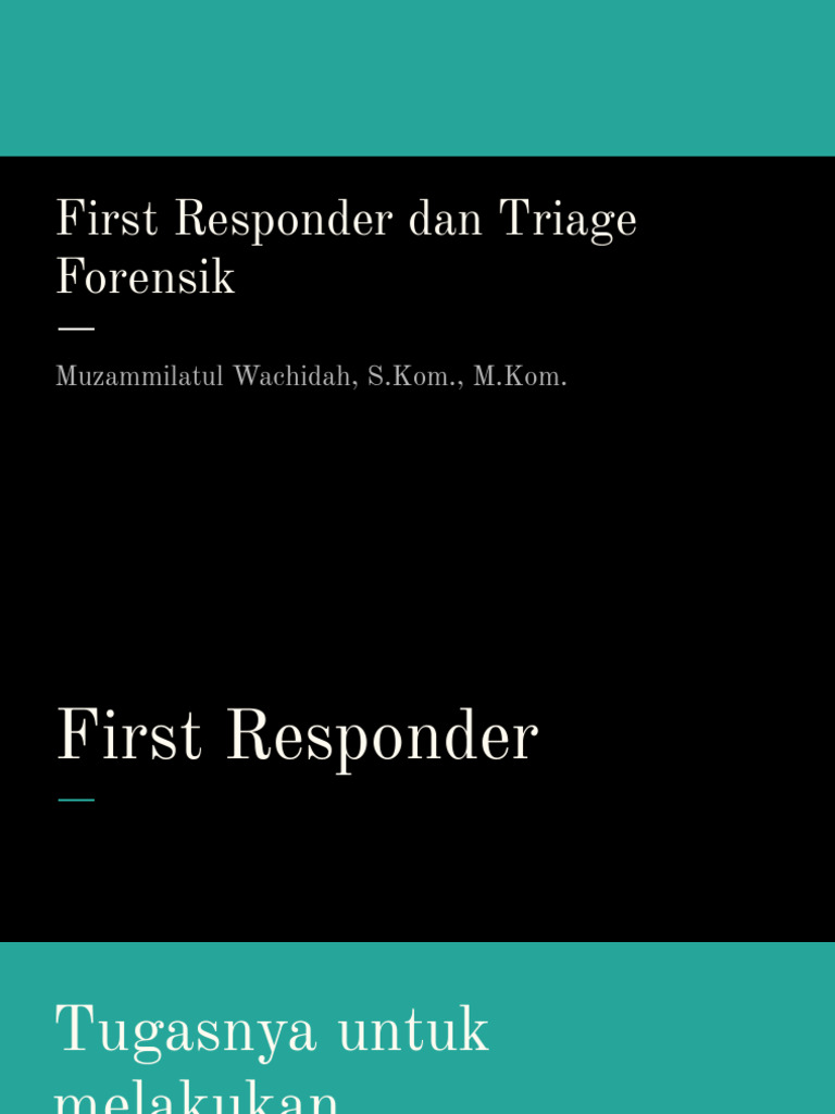 First Responder Dan Triage Forensik | PDF