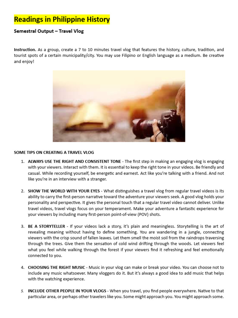 Creating an Engaging Travel Vlog | PDF | Narration