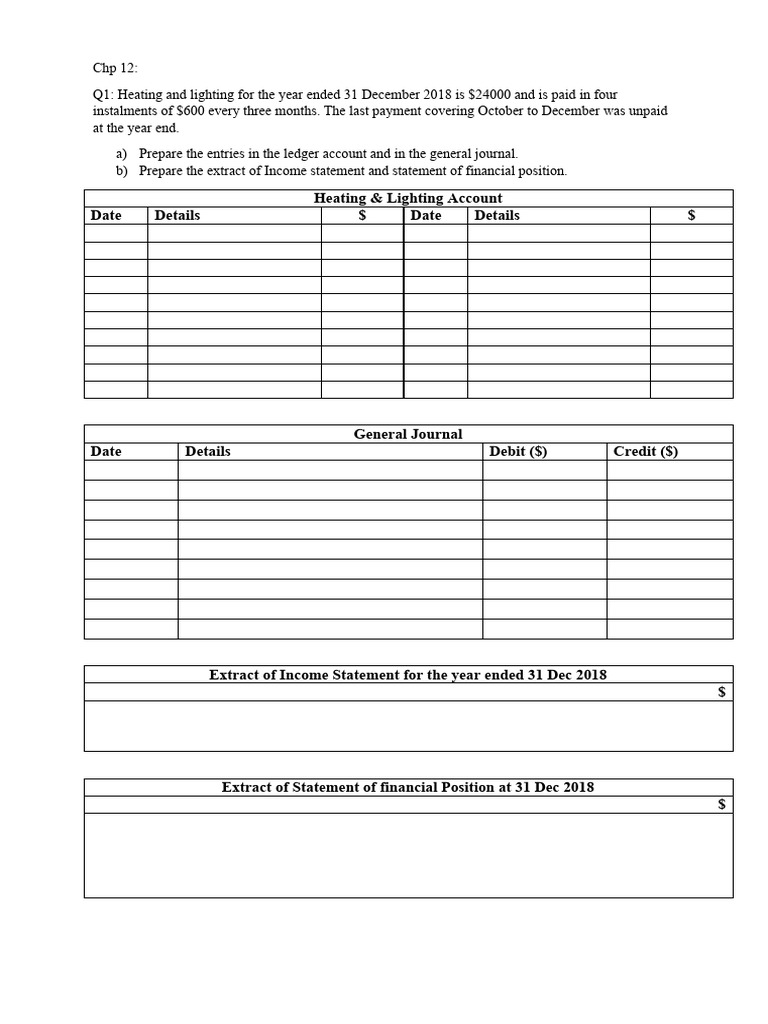 CHP 12 - Class Activity Y10 8may | PDF | Debits And Credits | Business Economics