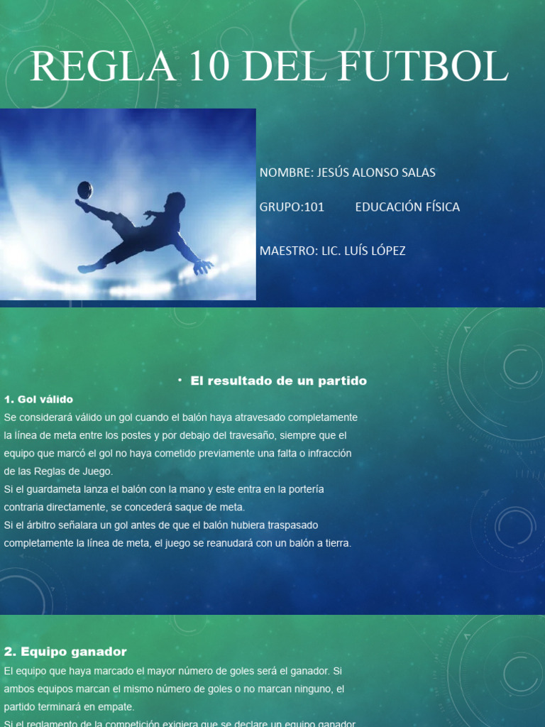 Regla 10 Del Futbol | PDF | Asociación de Futbol | Códigos de fútbol