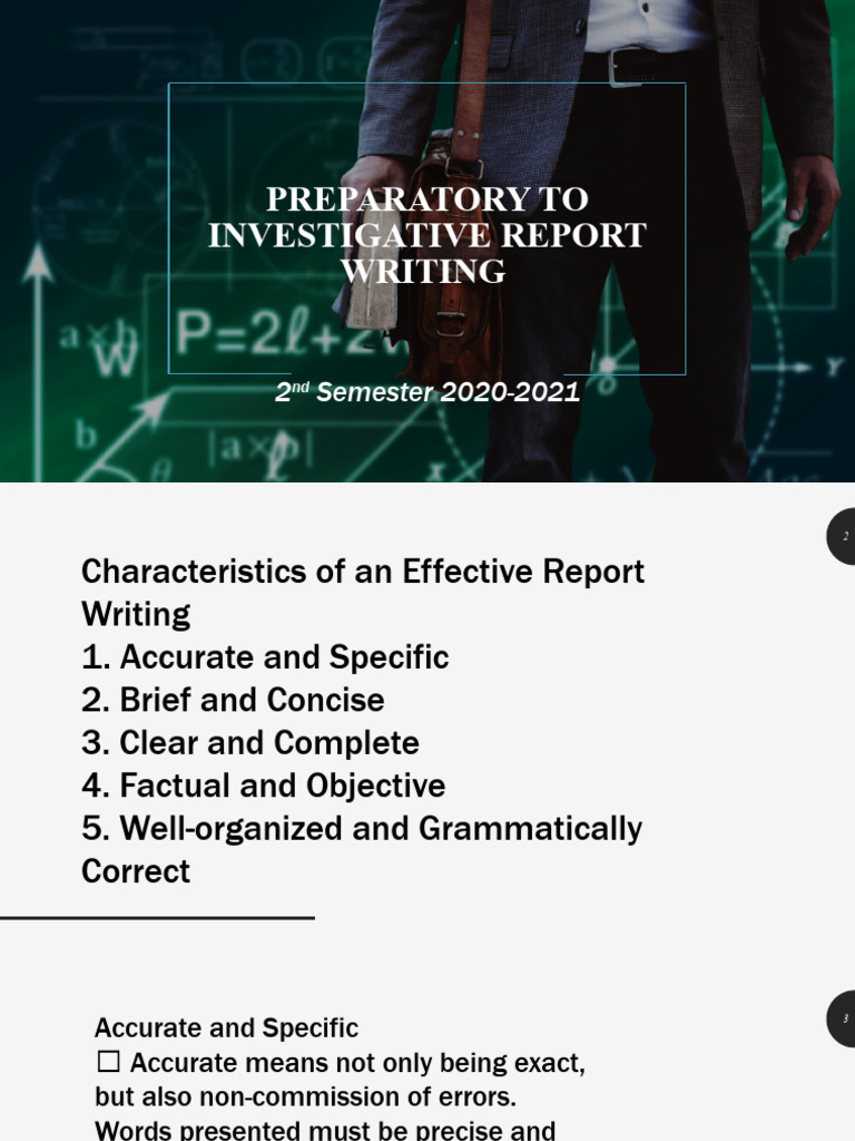 Effective Investigative Report Writing | PDF | Crimes | Crime & Violence