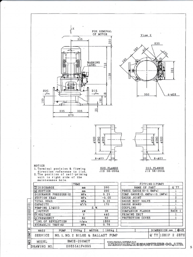 Bilge & Ballast Pump Specs | PDF