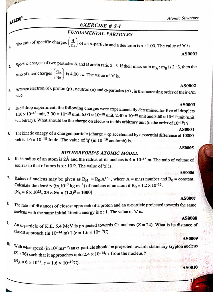 Atomic Structure Questions | PDF