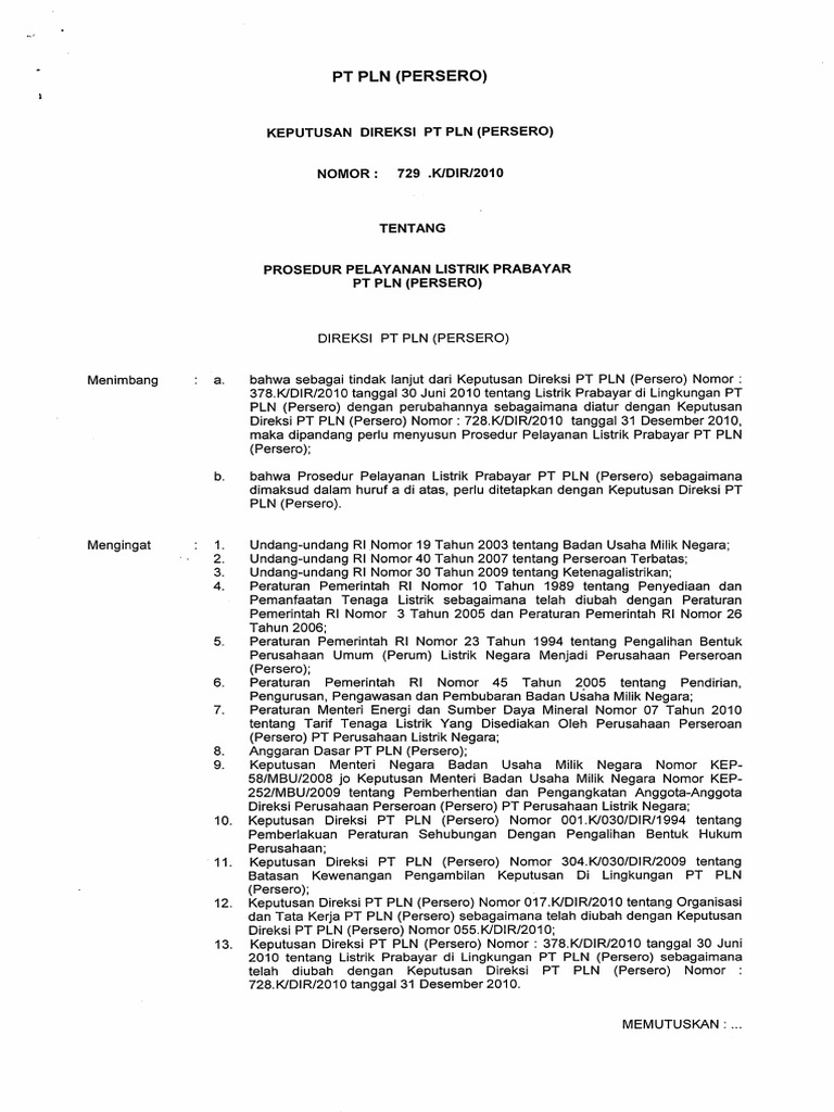 2010.DIR.K.729 - Prosedur Pelayanan LPB | PDF | Griya & Taman | Sains & Matematika