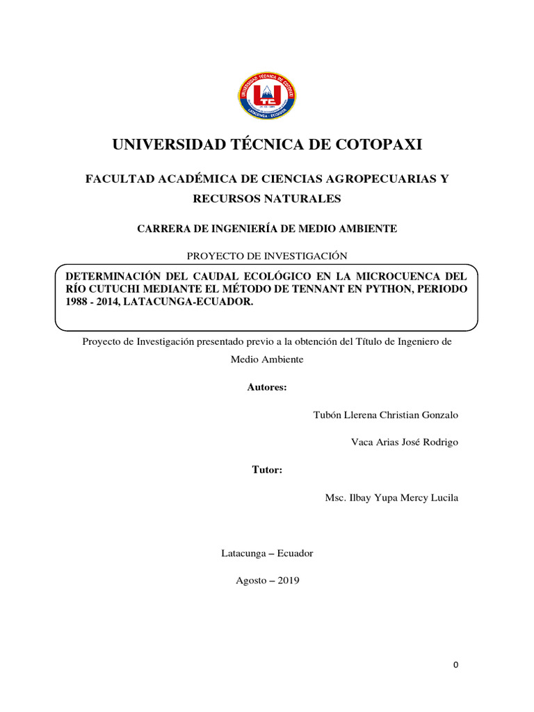 Rio Cutuchi Caudal PC-000708 | PDF | Ciencias de la Tierra | Geografía ...
