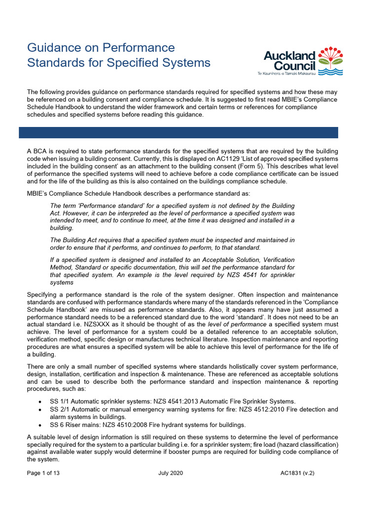 Ac1831 Guidance On Performance Standards | PDF | Elevator | Fire Sprinkler System