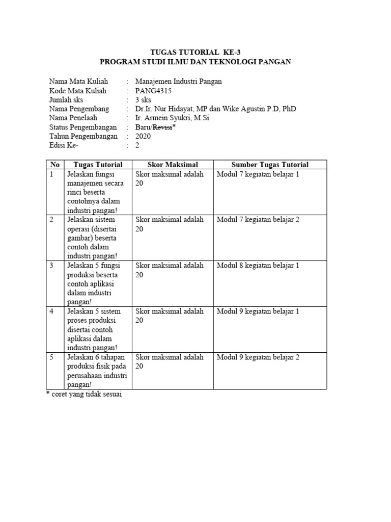 Tugas Tutorial Ke 3 Pang4315 2 | PDF