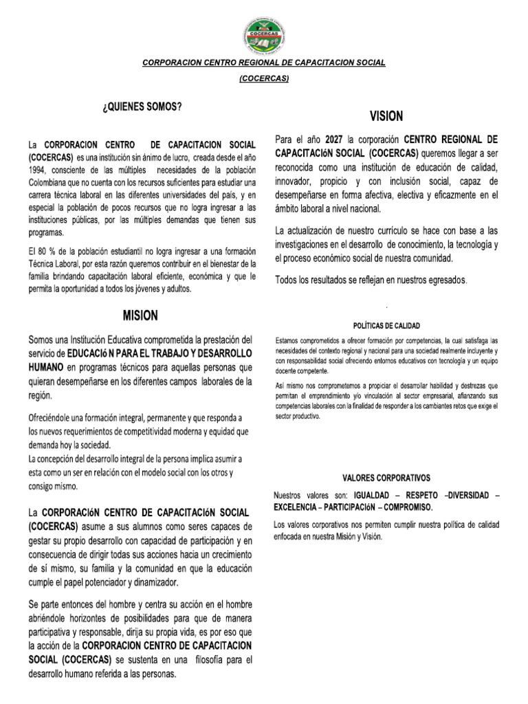 Mision Vision Pdf