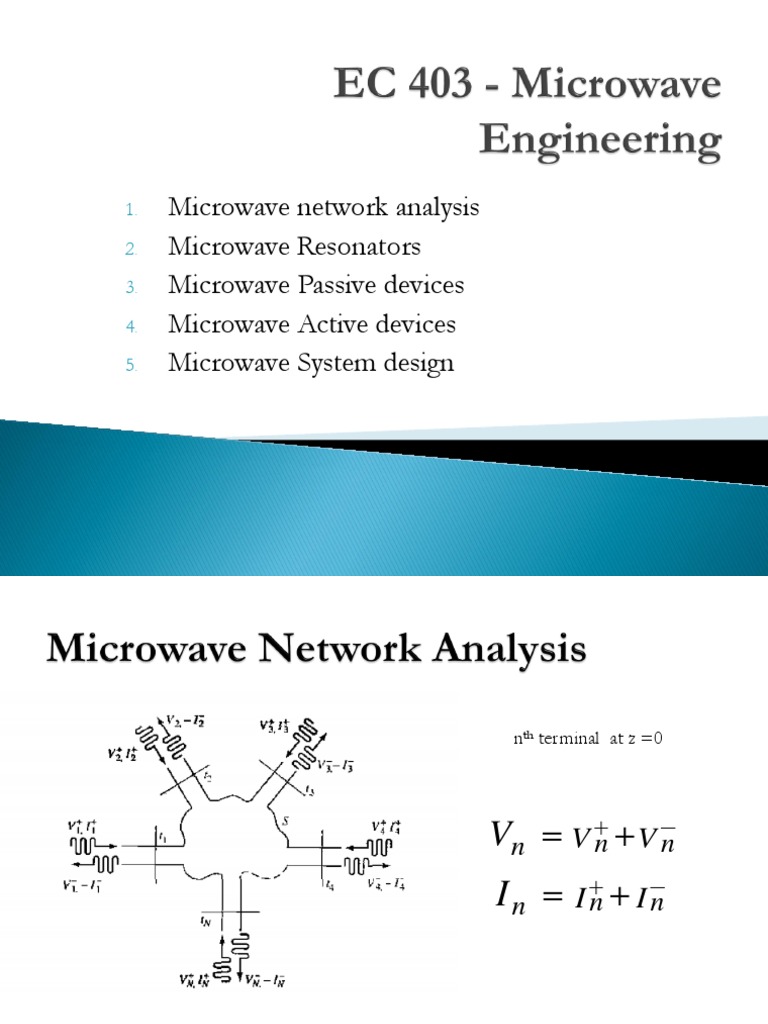 1 - Microwave Network Analysis | PDF | Network Analysis (Electrical Circuits) | Electronic ...