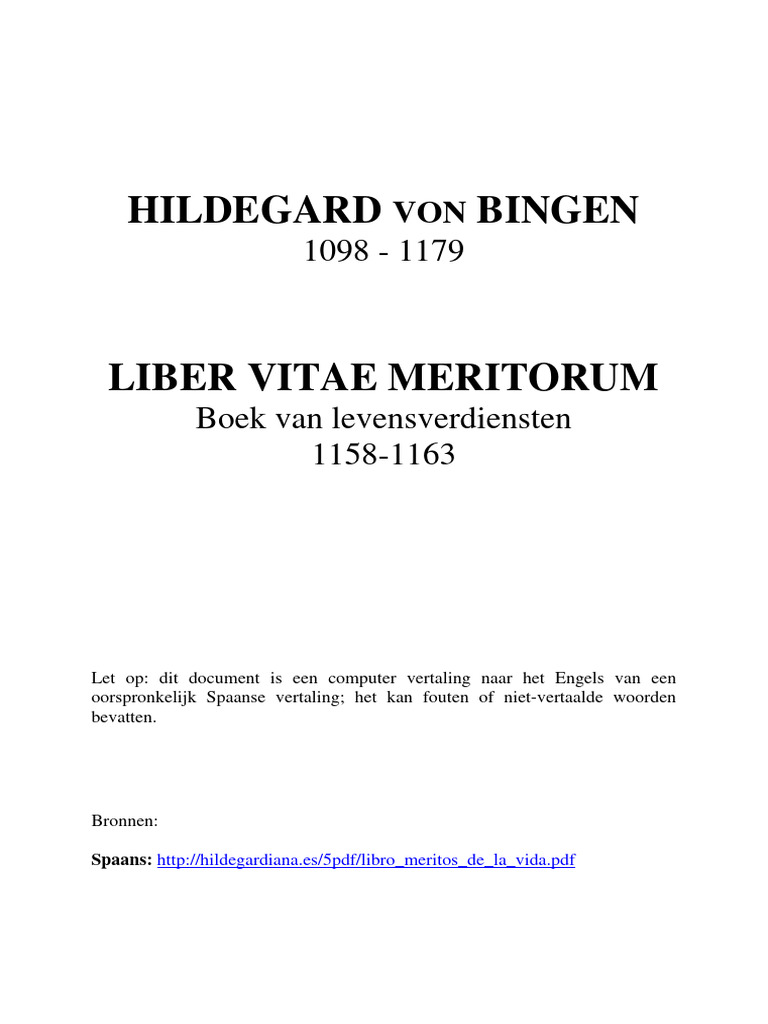 Hildegard's Liber Vitae Meritorum | PDF | Devil | Sacrifice