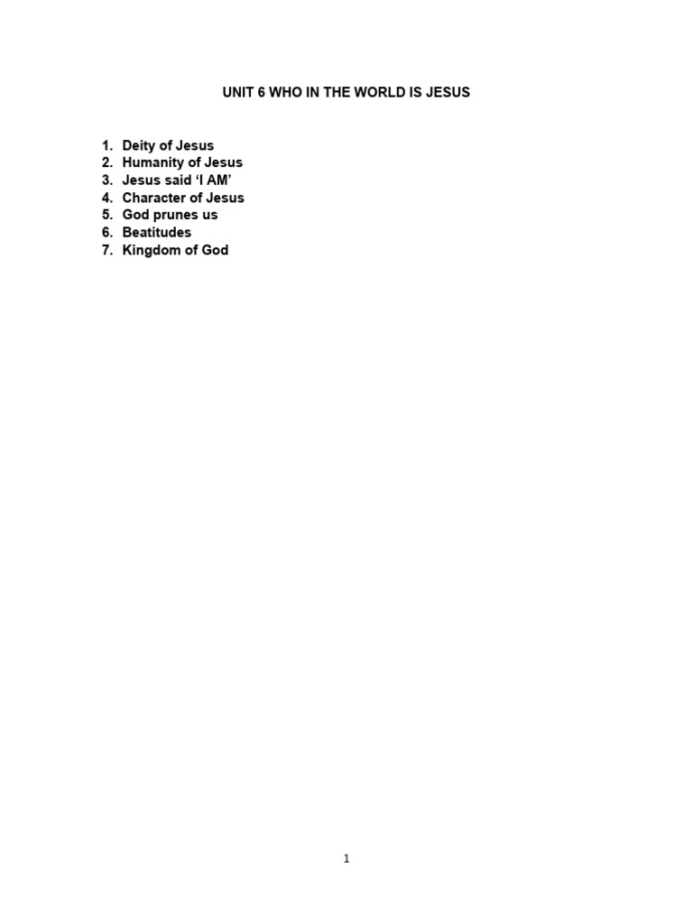 Who in The World Is Jesus | PDF | Jesus | Humility