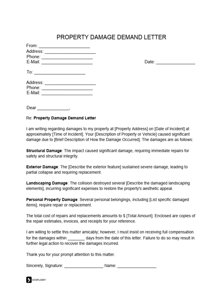 Property Damage Compensation Claim | PDF | Finance & Money Management | Law