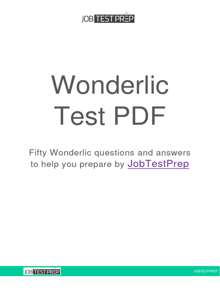 Wonderlic Test Prep: 50 Sample Questions | PDF | Equations