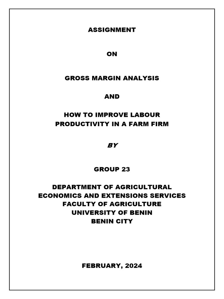 Gross Margin Analysis Aee402 Assignment | PDF | Gross Margin | Workforce Productivity