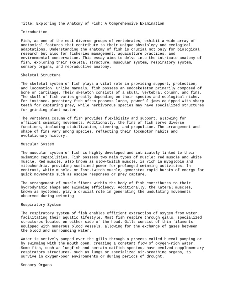 Anatomy of Fish | PDF | Fish | Anatomy