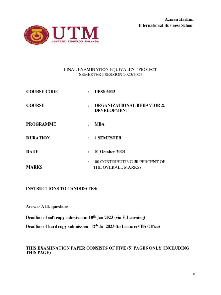 OBD-Individual-Final-Project-Exam-Equivalent 2023-2024-1 | PDF | Thesis ...