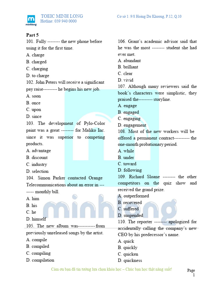 TOEIC Practice Questions and Answers | PDF | Restaurants