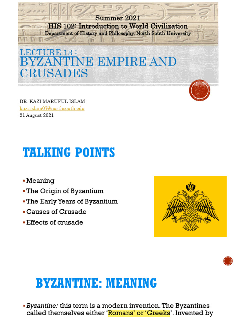 Lecture 13 - World Civilization - Summer - 2021 - NSU | PDF | Byzantine ...