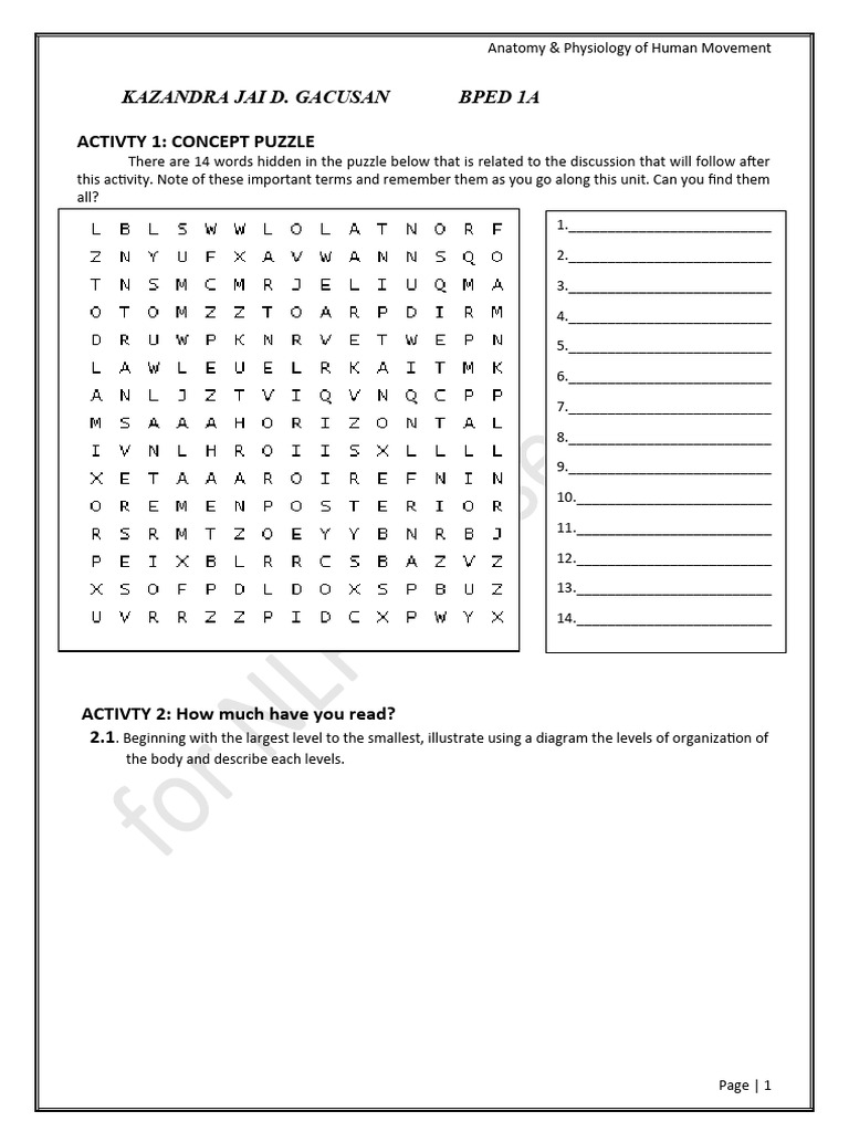 Module 1 - The Human Body-Organizing Principles | Download Free PDF ...