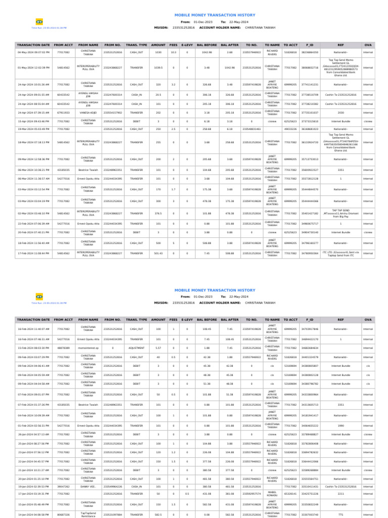 Momo Statement Report | PDF | Debit Card | Service Industries