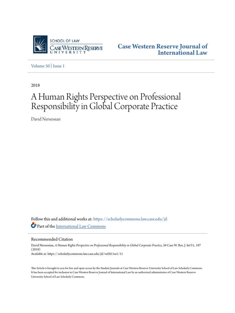 A Human Rights Perspective On Professional Responsibility in Glob | PDF ...