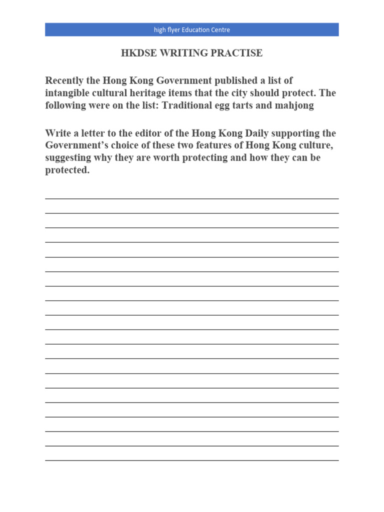 Hkdse Writing Practise | PDF | Mahjong