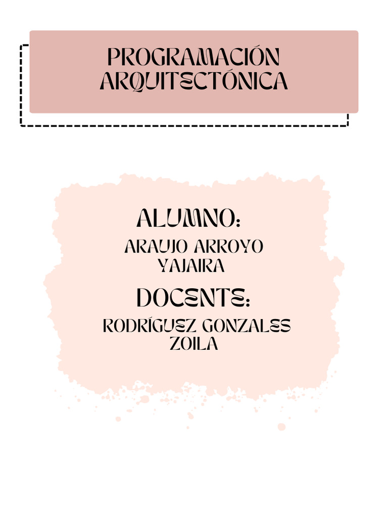 PROGRAMACION ARQUITECTONICA (Documento (A4) ) | PDF