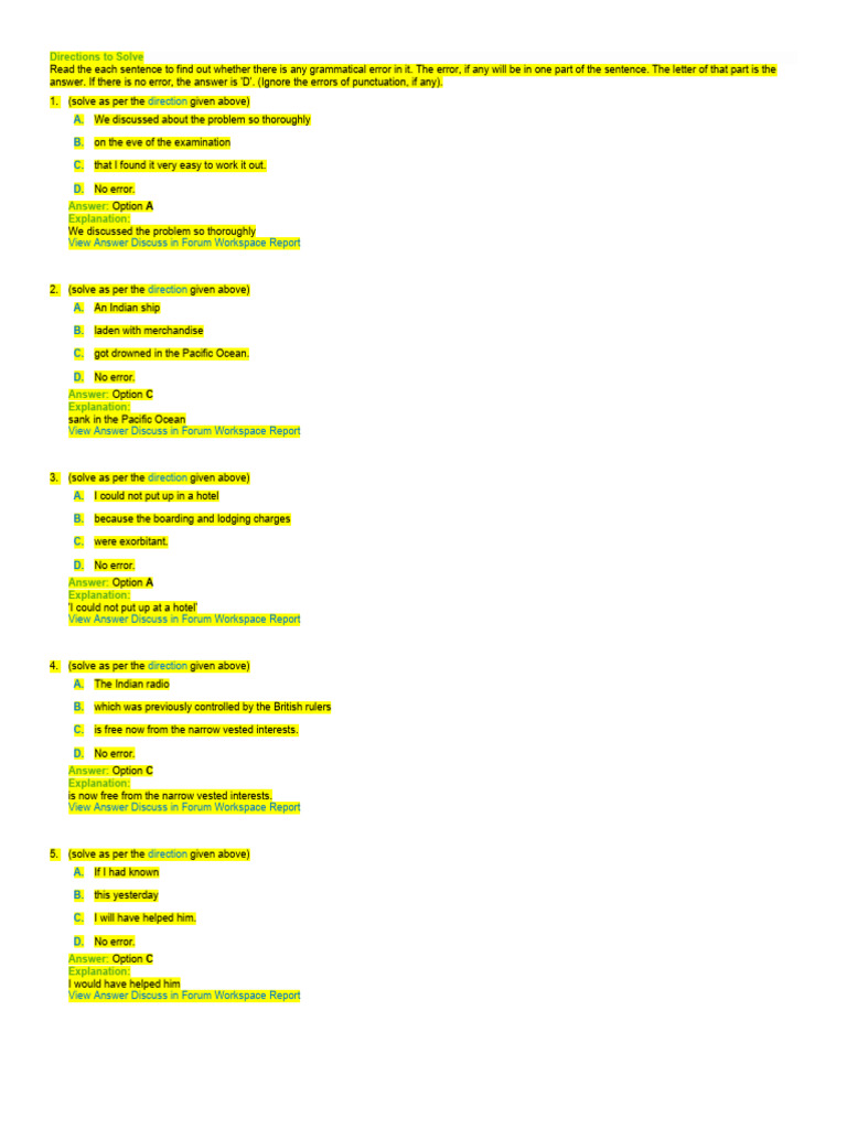 Sentence Correction | PDF