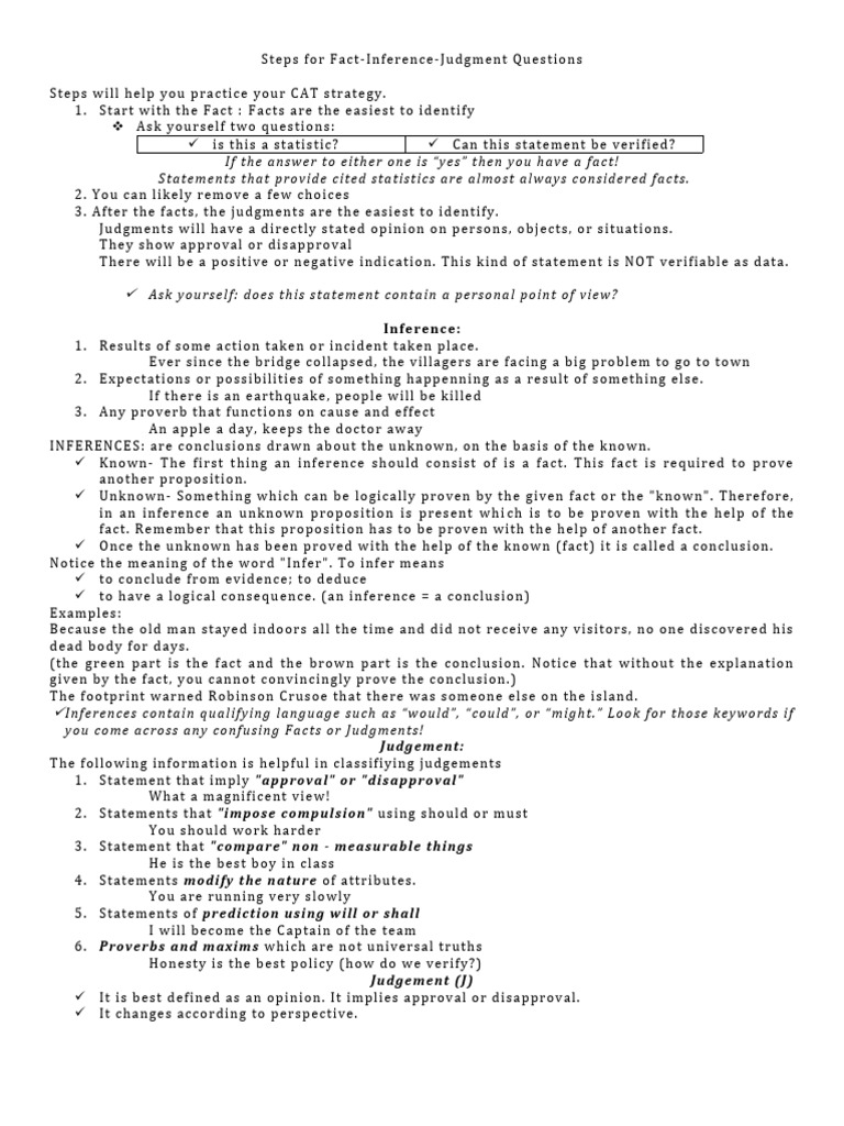 Fact Inference Judgement 1 | PDF | Inference | Judgment (Law)