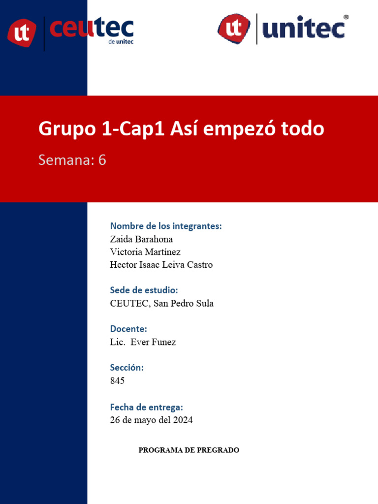 Grupo 1 Capitulo 1 Asi Empezo Todo Pdf Cerebro Humano
