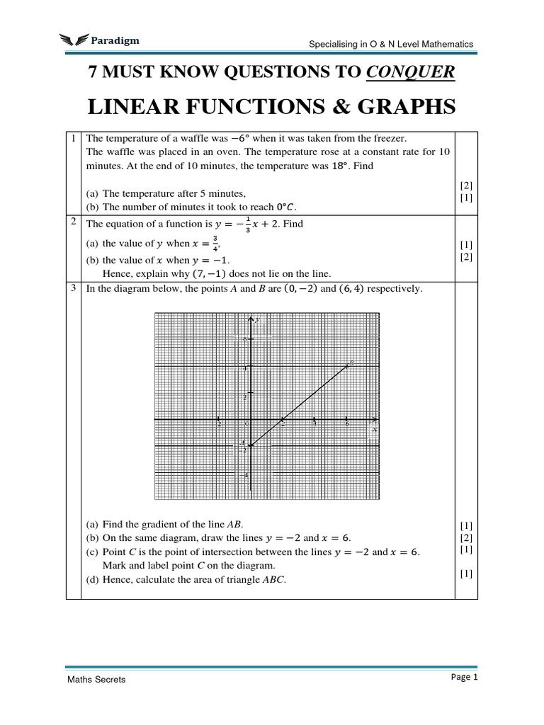 Linear Functions & Graphs Guide | PDF | Mathematics | Mathematical Objects