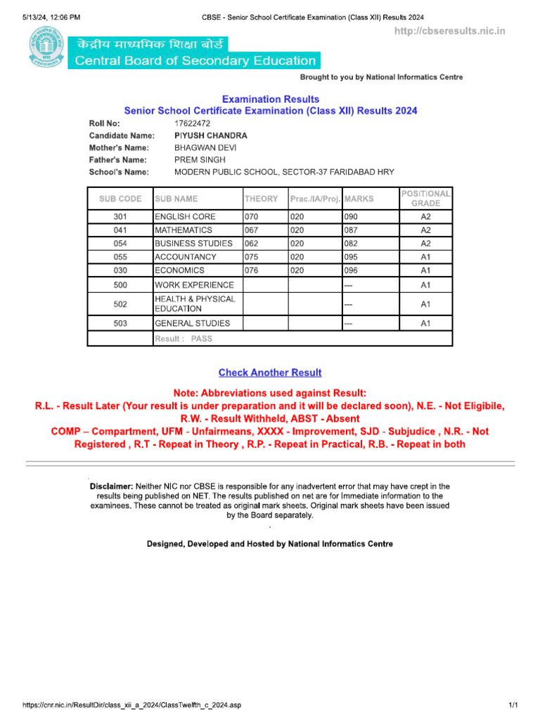 Piyush Result | PDF