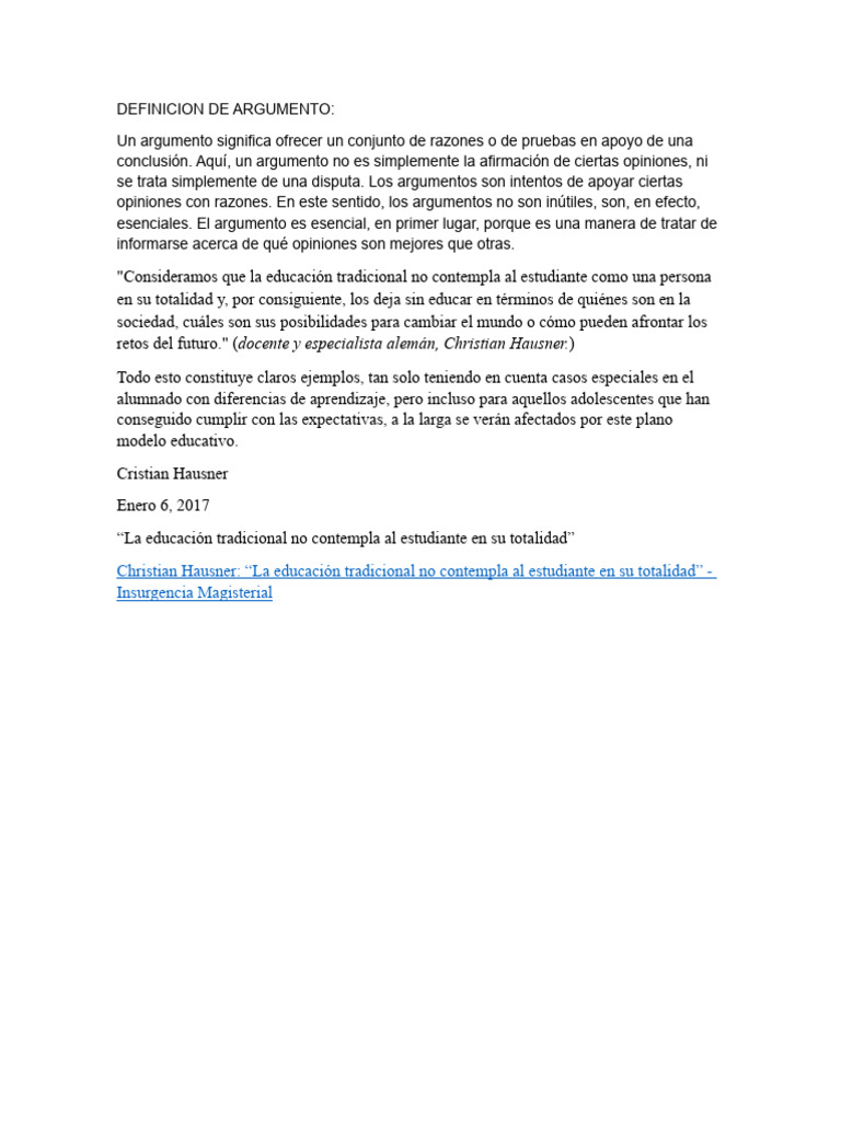 Definicion de Argumento | PDF
