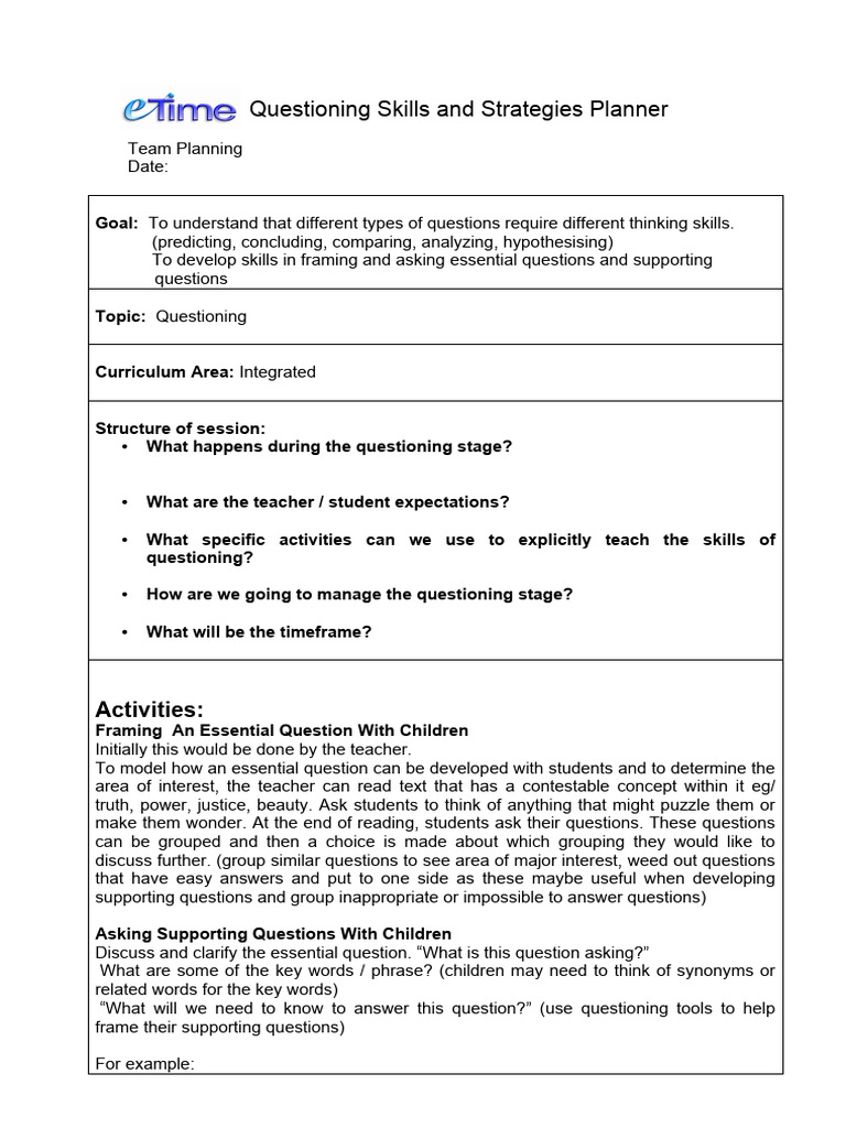 Teacher Questioning | PDF | Question | Learning