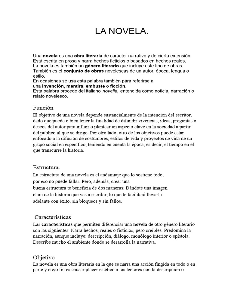 La Novela | PDF | Novelas | Narración