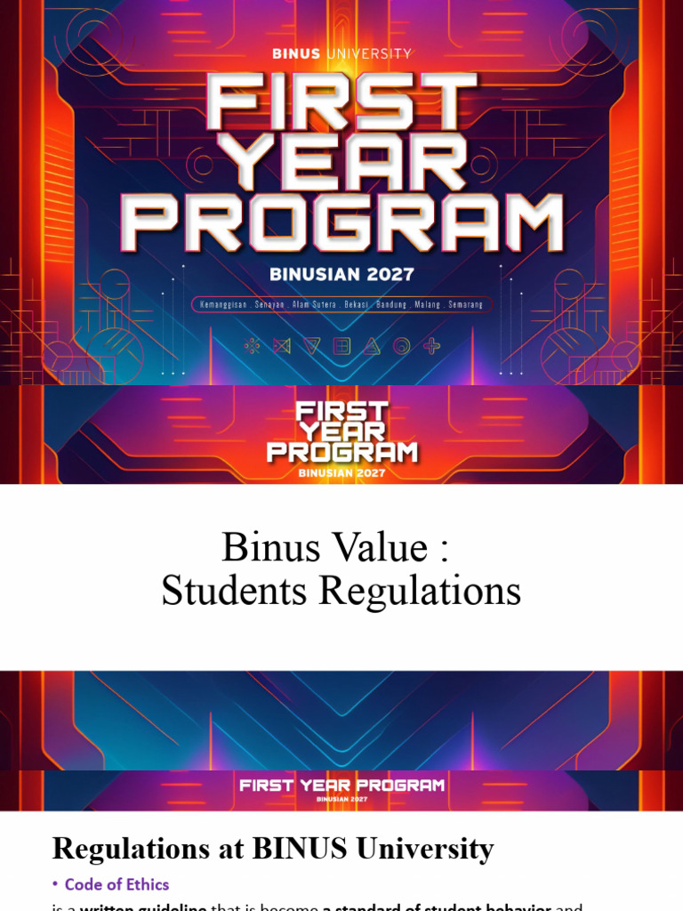 Binus Value - Students Regulations | PDF | Student Affairs