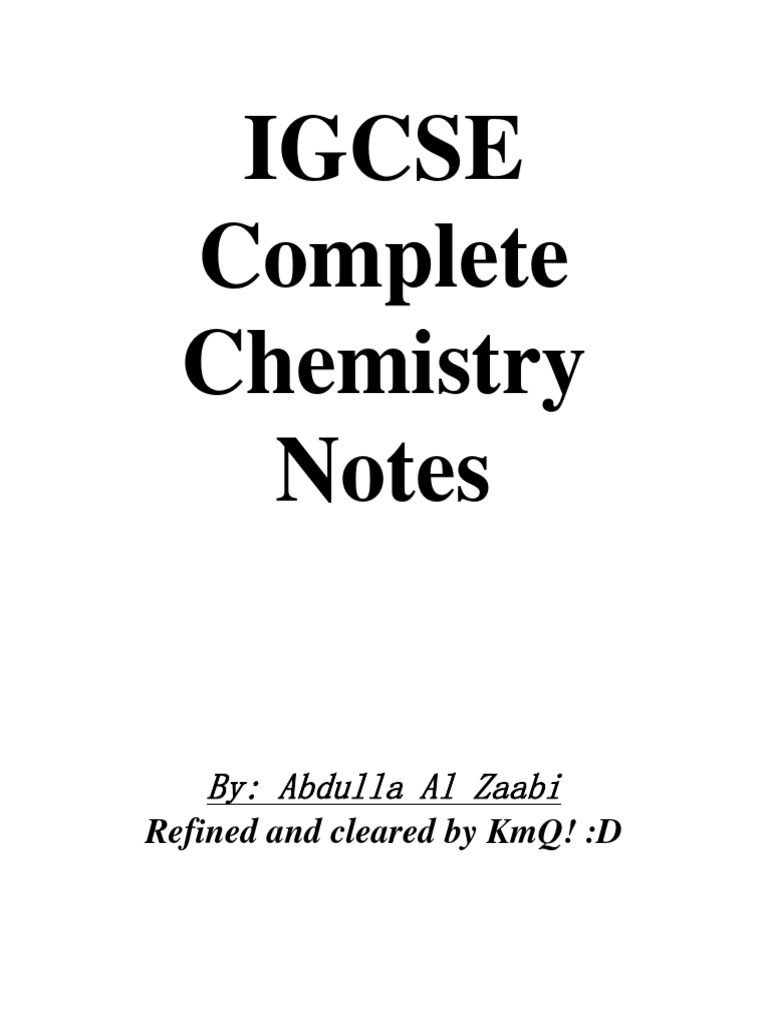 Igcse Complete Chemistry Notes Download Free Pdf Ion Chemical Bond